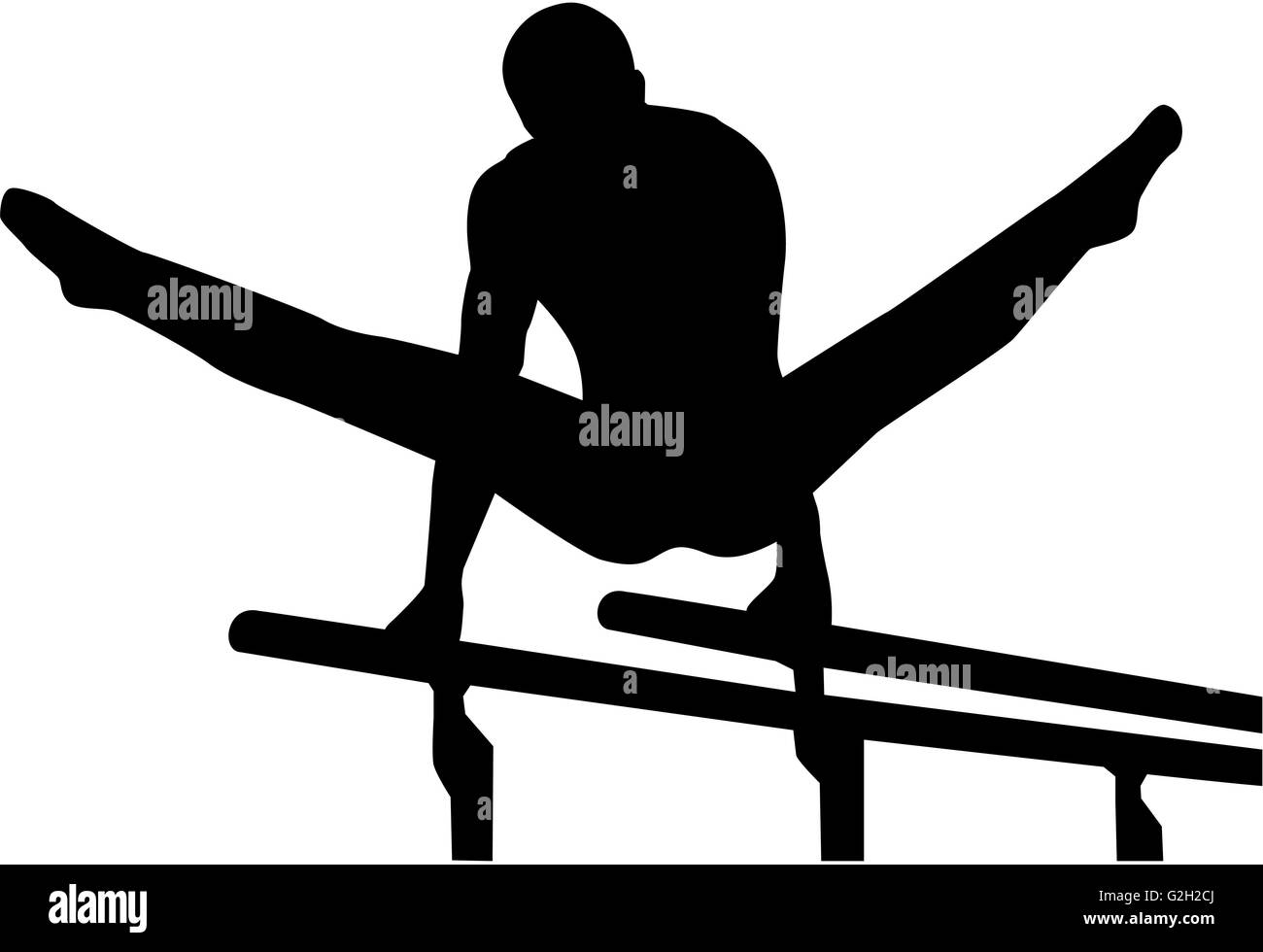 Parallel bars gymnastics Black and White Stock Photos & Images - Alamy
