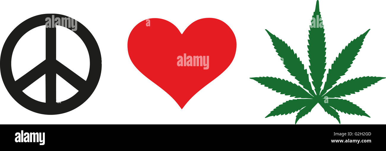 Peace Love Weed Marijuana Stock Photo - Alamy