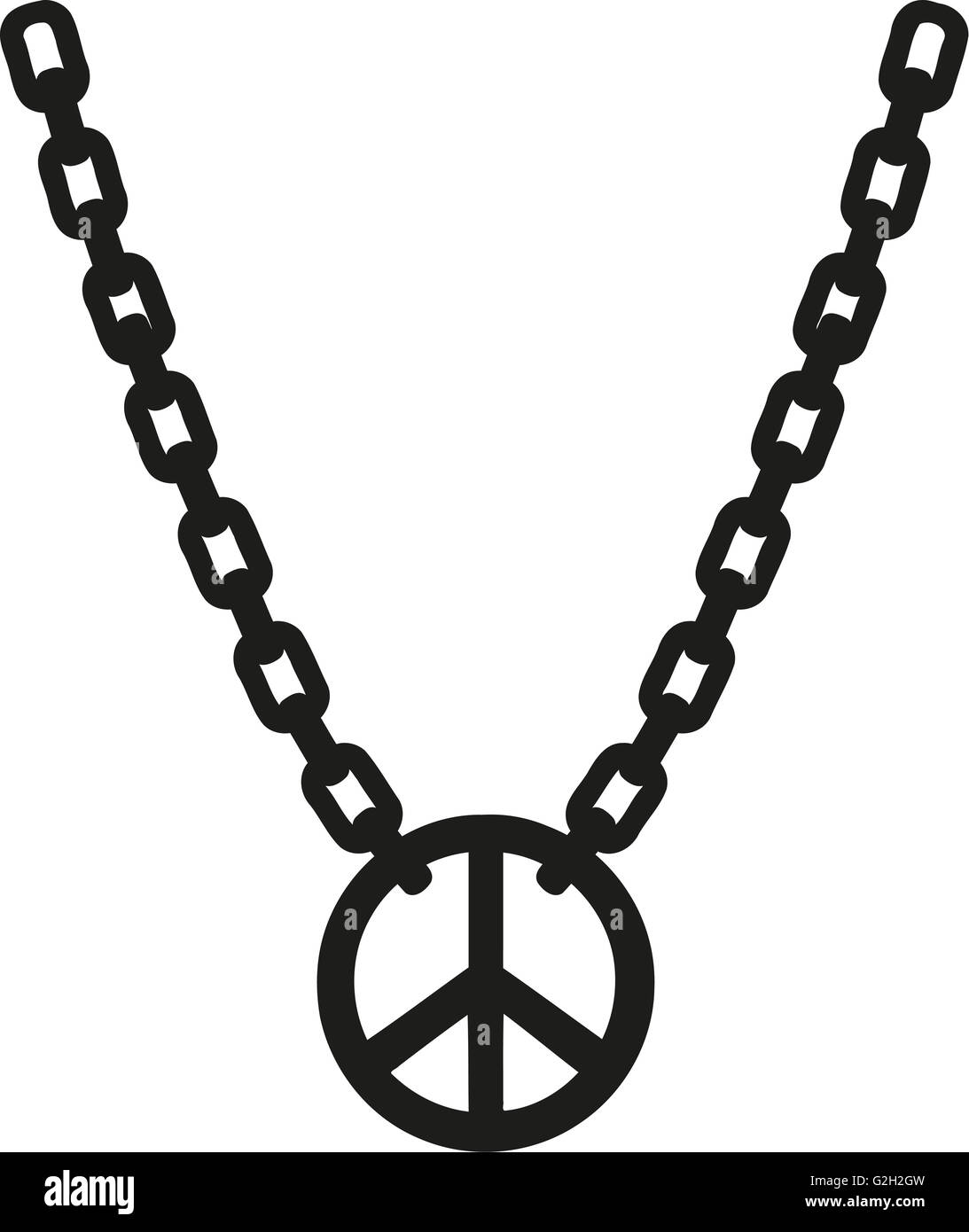 Heart Shaped Peace Sign Necklace