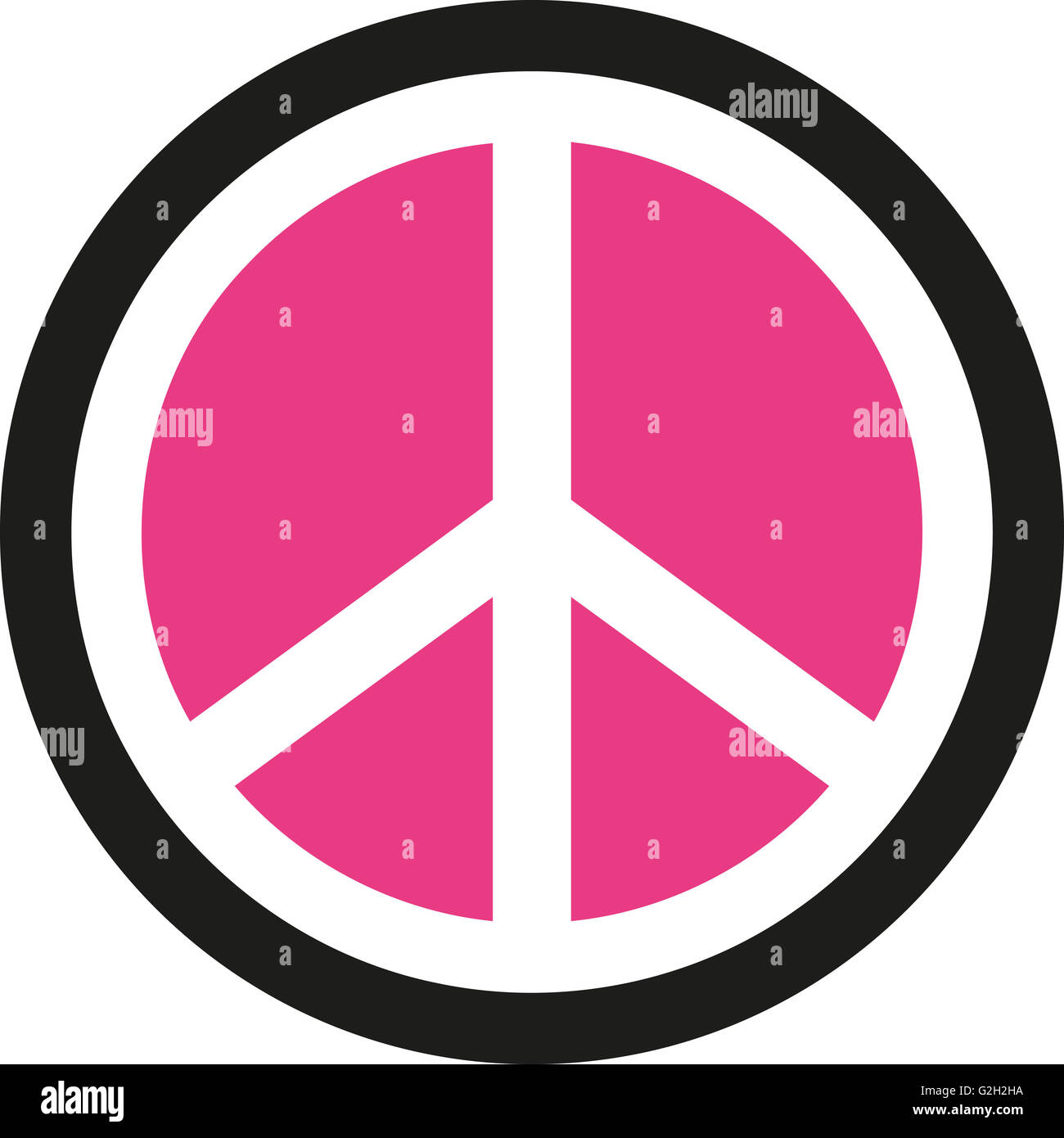 Peace sign inverted in pink Stock Photo - Alamy