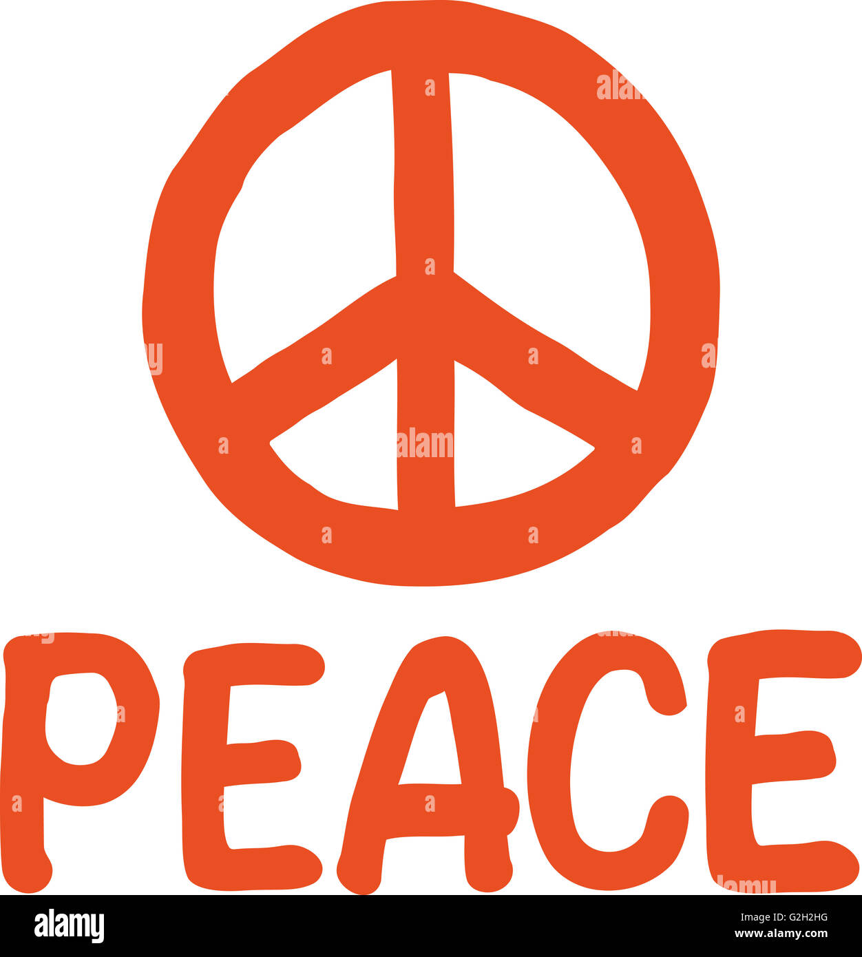 Hand drawn peace sign with word Stock Photo - Alamy