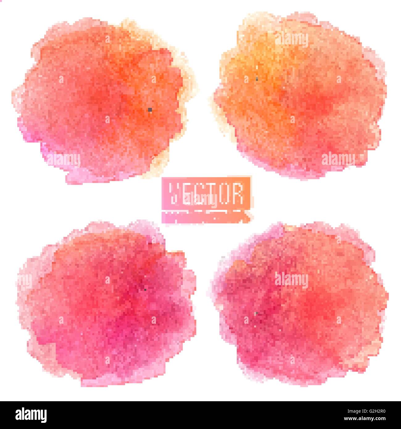 Pink watercolor painted stains vector backgrounds set Stock Vector ...
