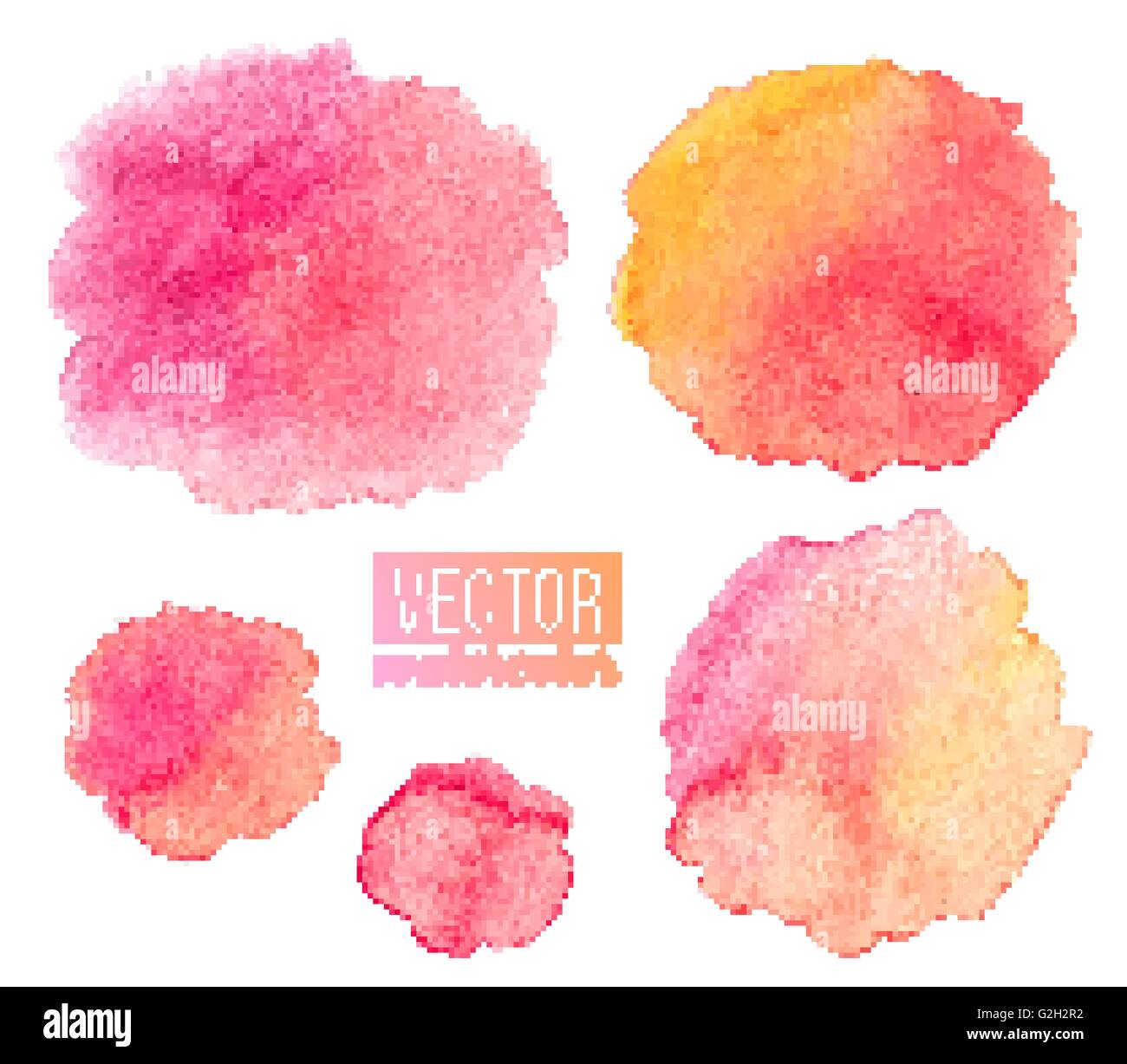 Pink watercolor stains vector backgrounds set Stock Vector Image & Art ...