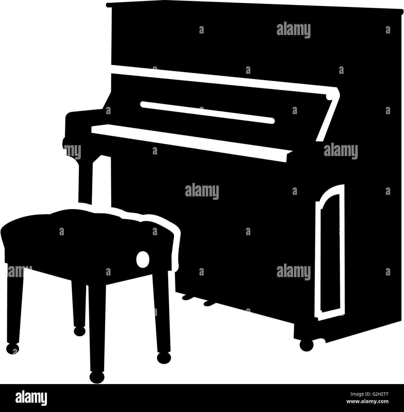 Piano with stool Stock Photo - Alamy