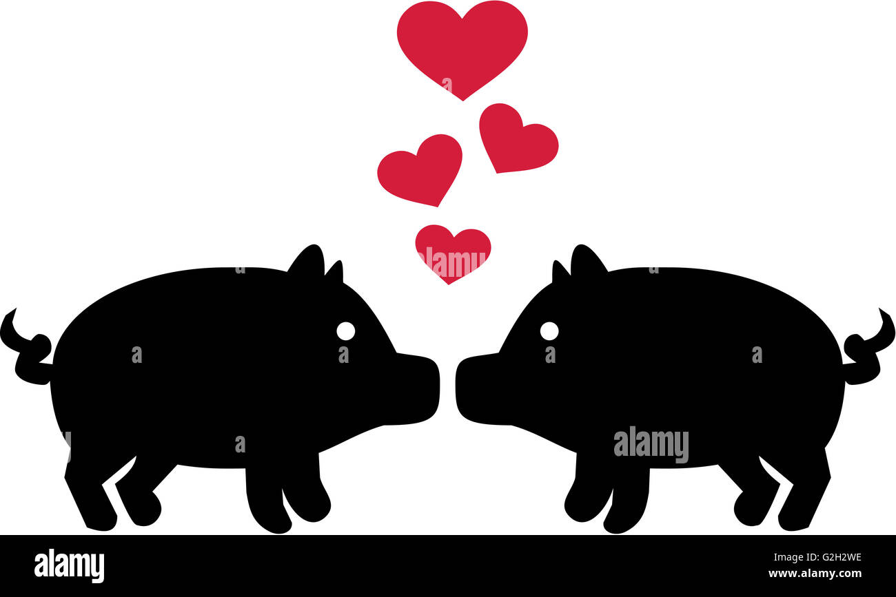 Pig in love hi-res stock photography and images - Alamy