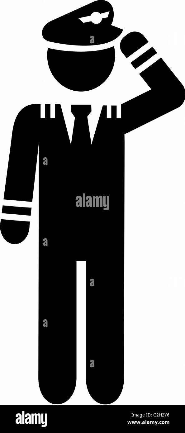 Pilot Pictogram Symbol Stock Photo - Alamy