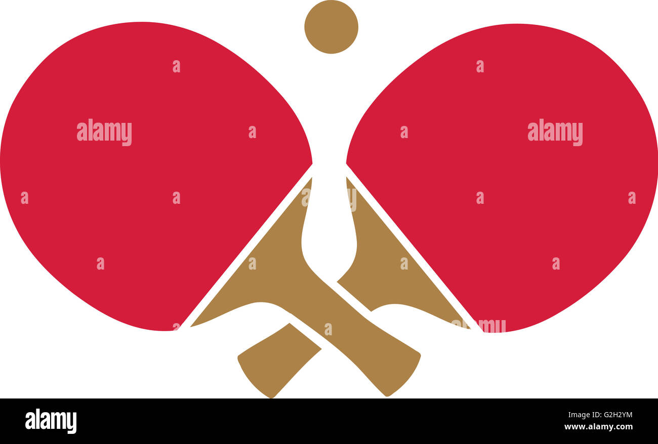 Ping pong rackets crossed Stock Photo - Alamy