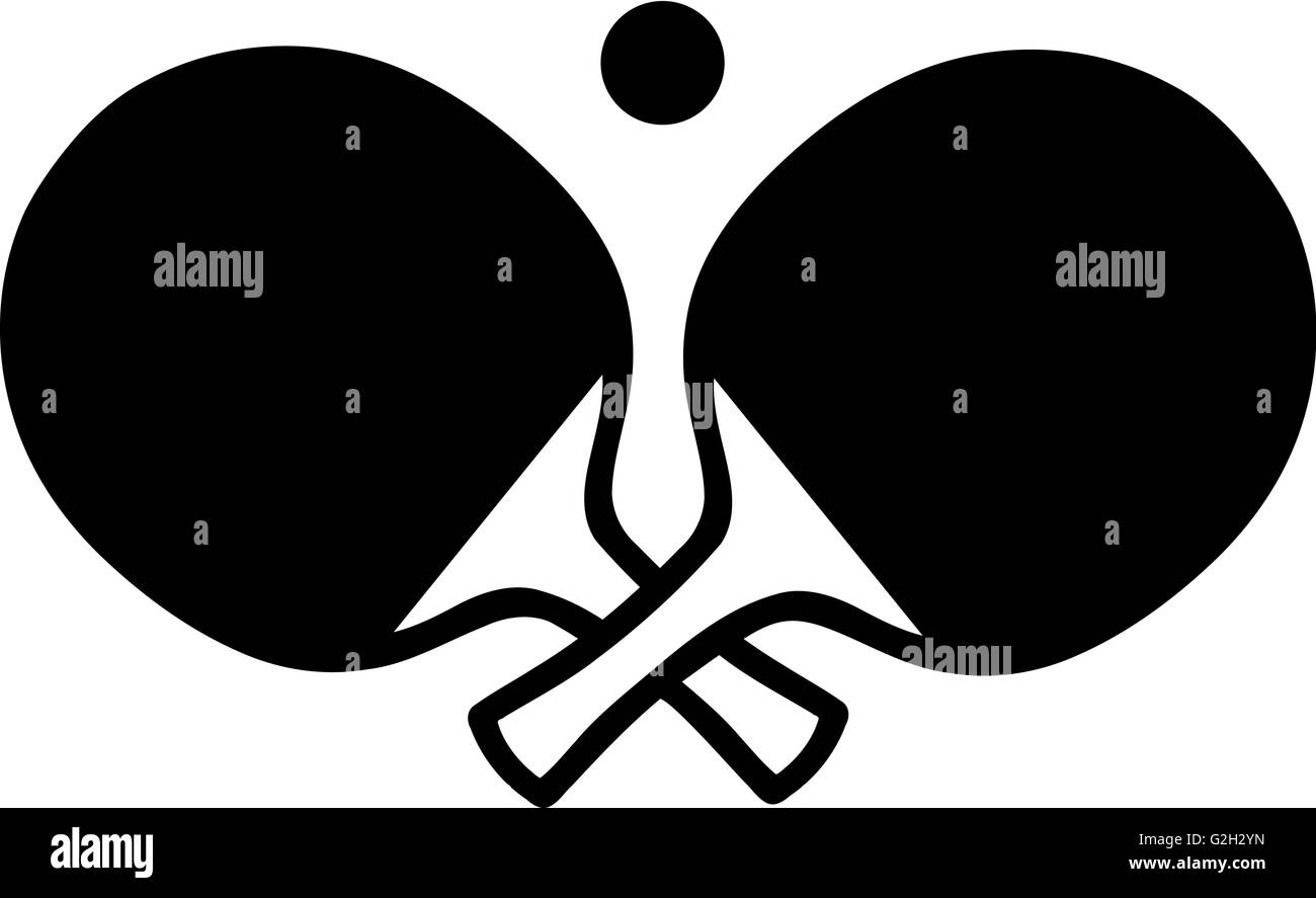Table Tennis rackets crossed with ball Stock Photo - Alamy
