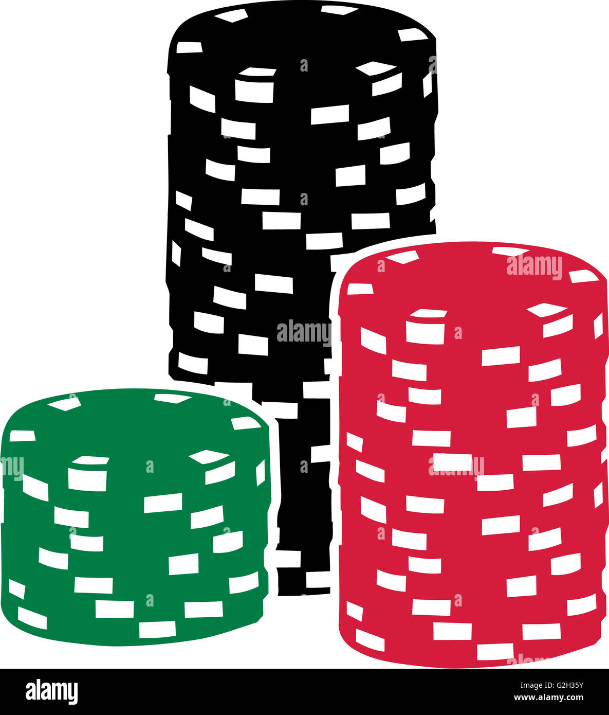 Three towers of poker chips winning Stock Photo - Alamy