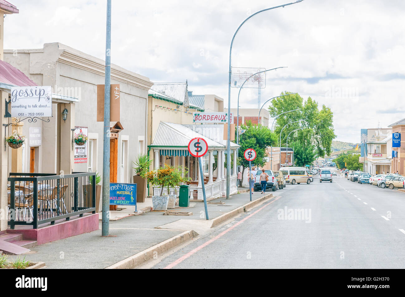 COLESBERG, SOUTH AFRICA - MARCH 8, 2016: A street scene in Colesberg ...