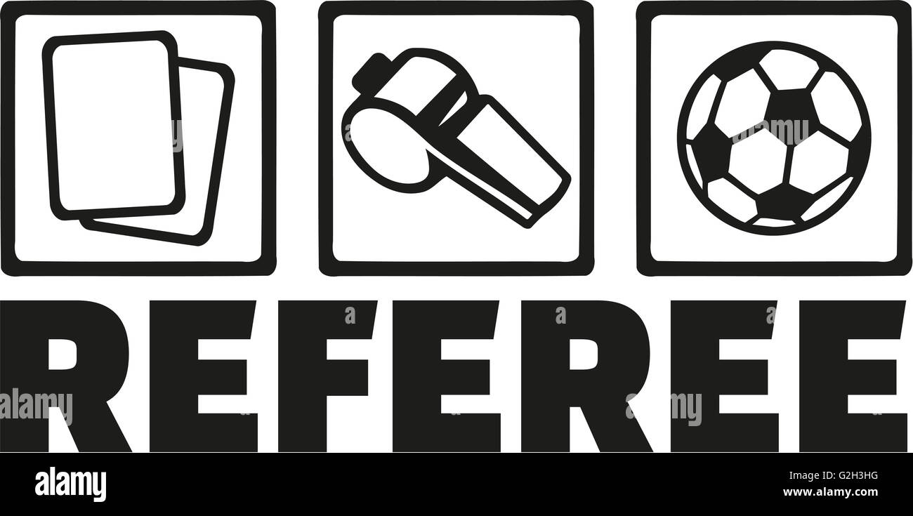 Referee icons with word Stock Photo - Alamy