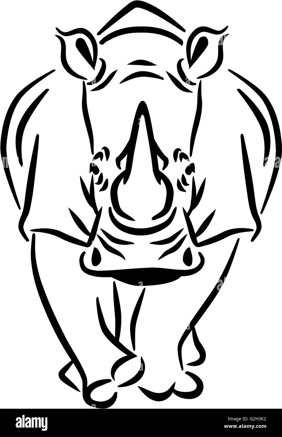 Walking rhino vector illustration hi-res stock photography and images ...