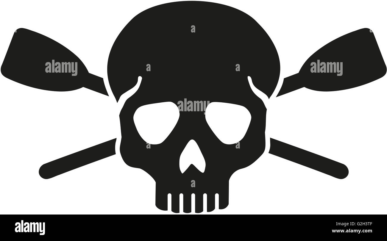 Skull with crossed paddles Stock Photo - Alamy