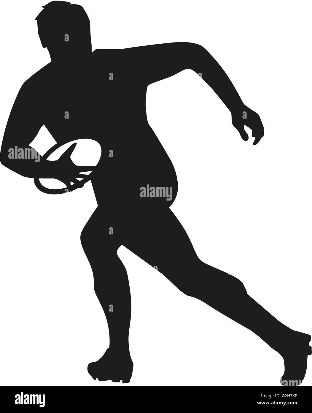 Rugby player running ball icon hi-res stock photography and images - Alamy