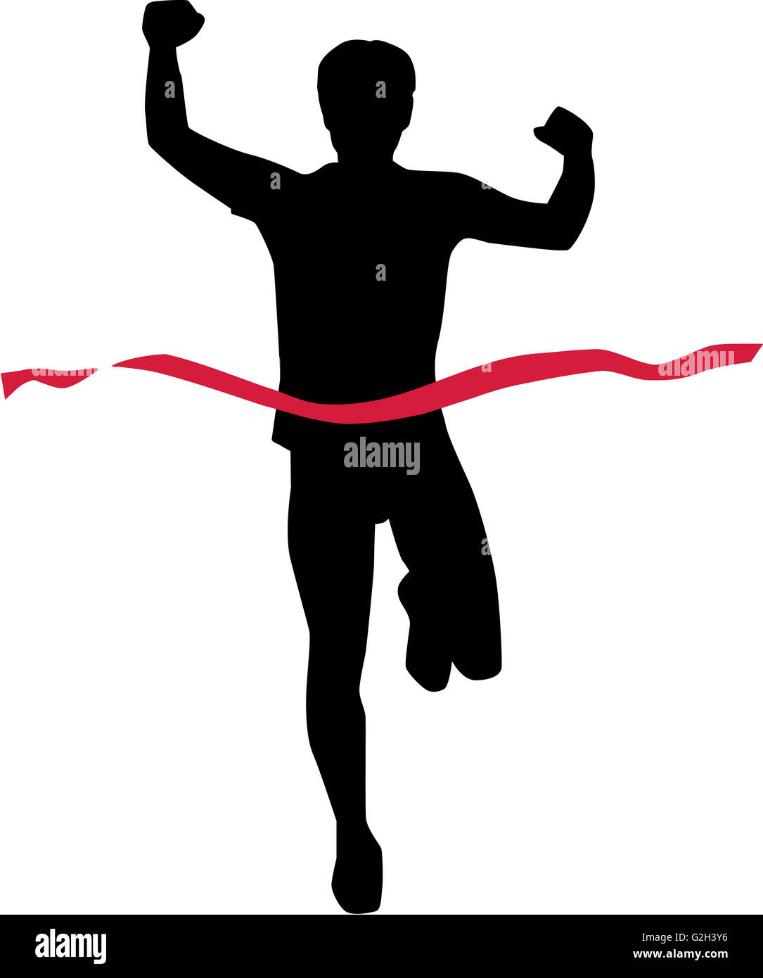 Running Winner Silhouette Stock Photo - Alamy