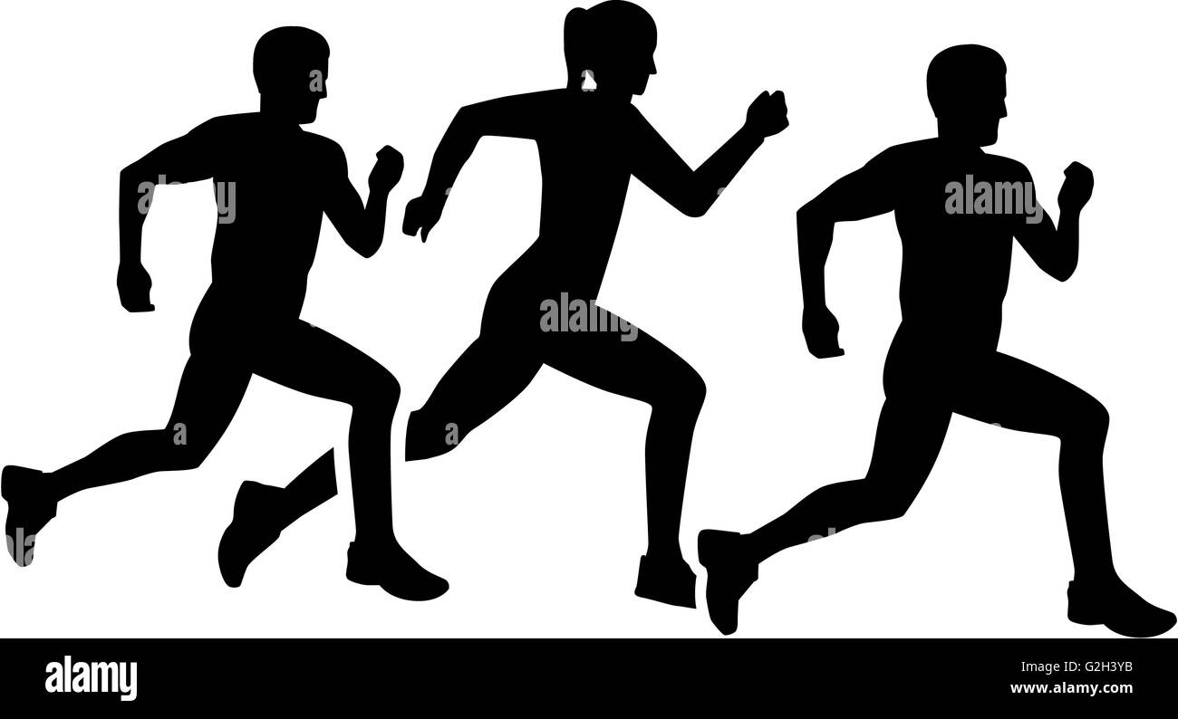 Group of people running Stock Photo - Alamy