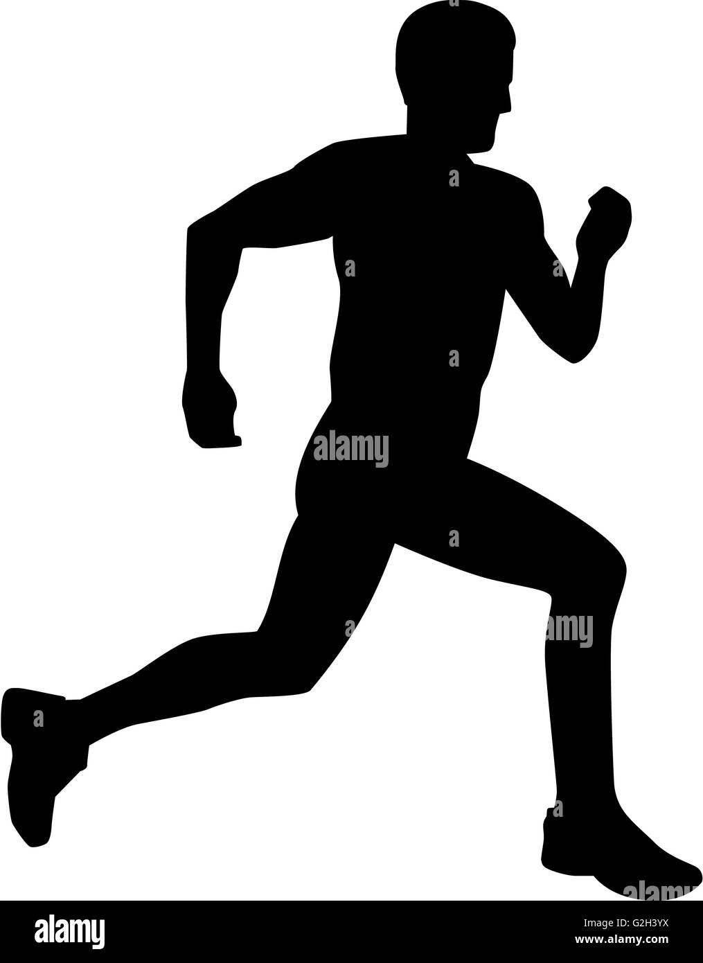 Man Running Silhouette Stock Photo - Alamy