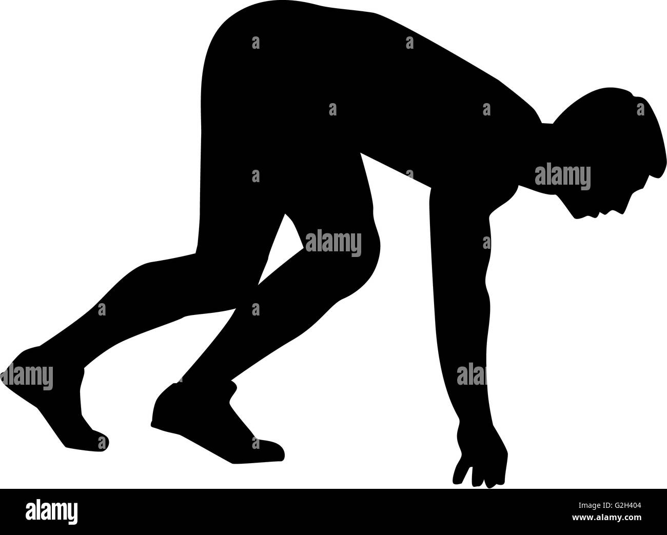 Running Start Silhouette Stock Photo - Alamy