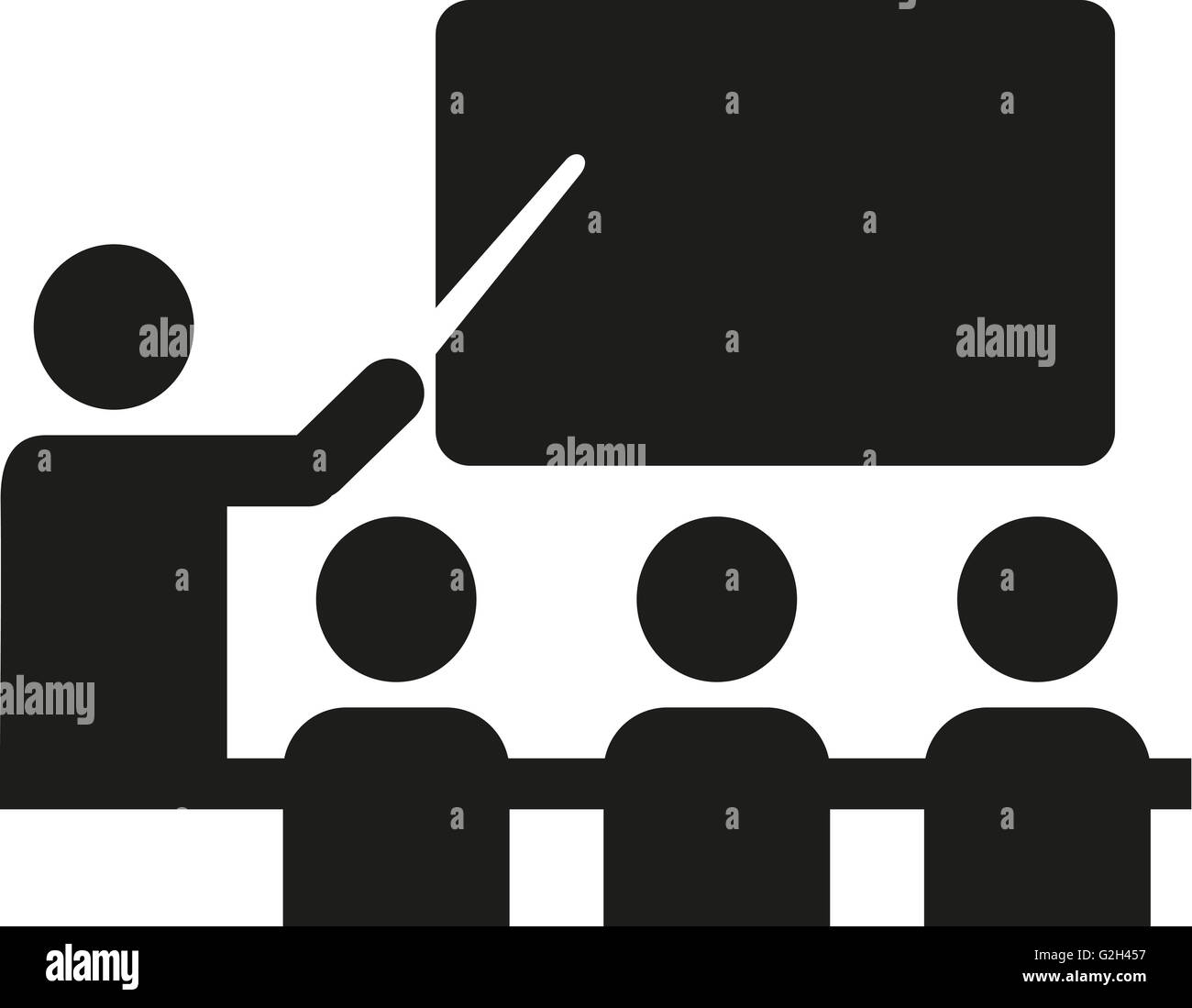 School pictogram with teacher and pupils Stock Photo - Alamy