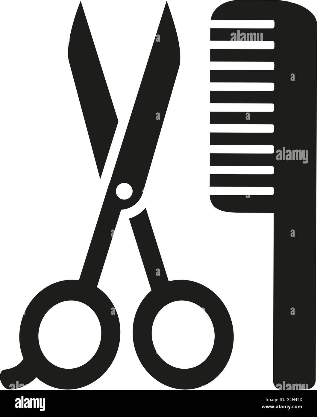 Scissor and comb icon Stock Photo - Alamy