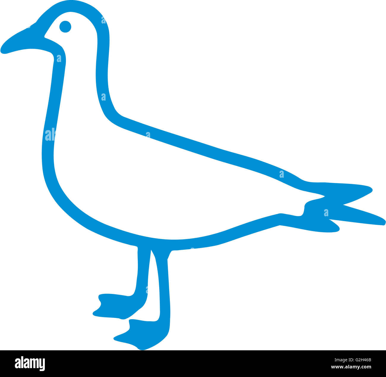 Hand drawn blue seagull Stock Photo - Alamy