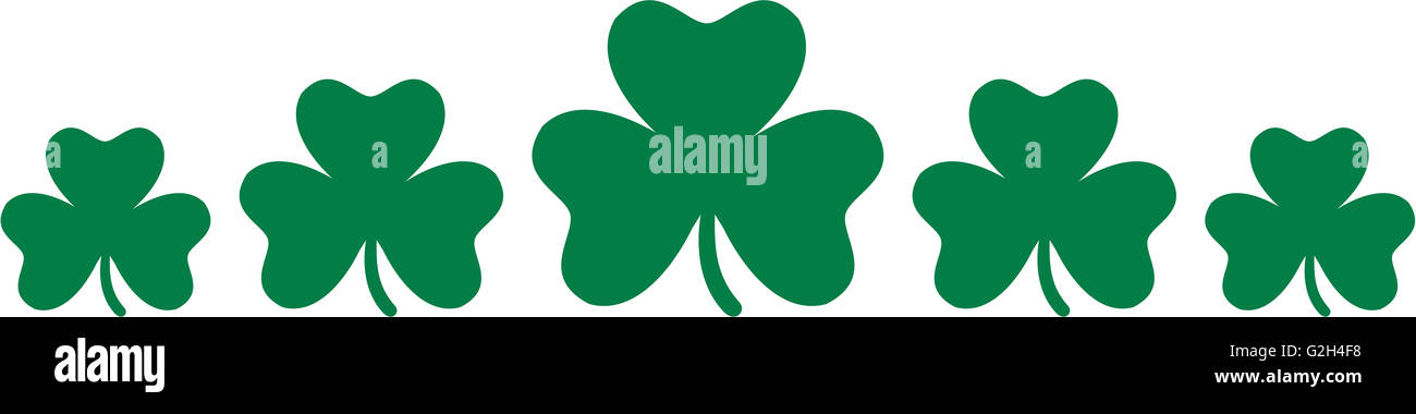 Five shamrocks in a row Stock Photo - Alamy