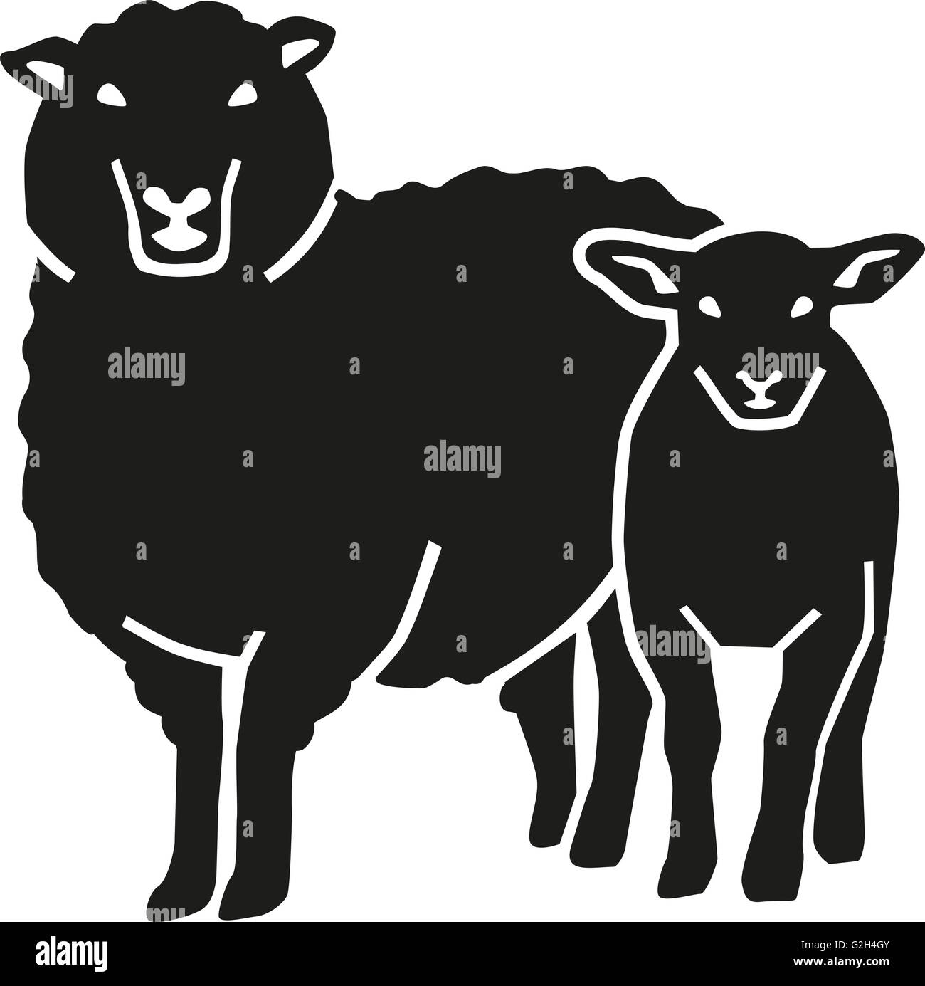 Mother sheep with lamb Stock Photo - Alamy
