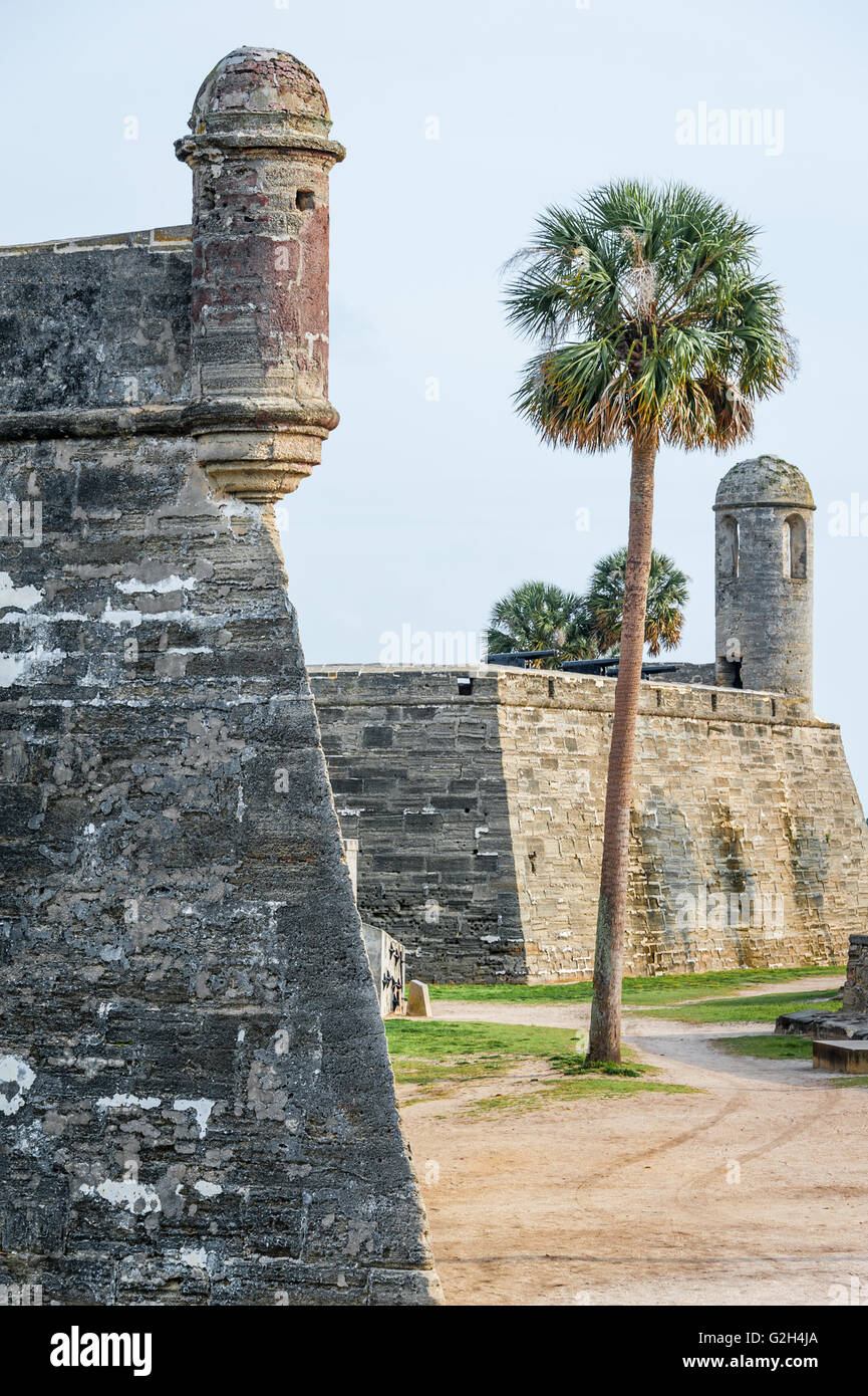 Castillo de San Marcos fort on Matanzas Bay in St. Augustine, Florida ...