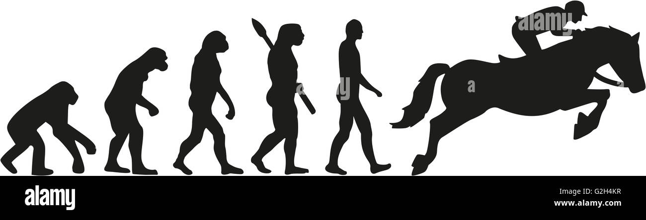 Evolution show jumping Stock Photo - Alamy