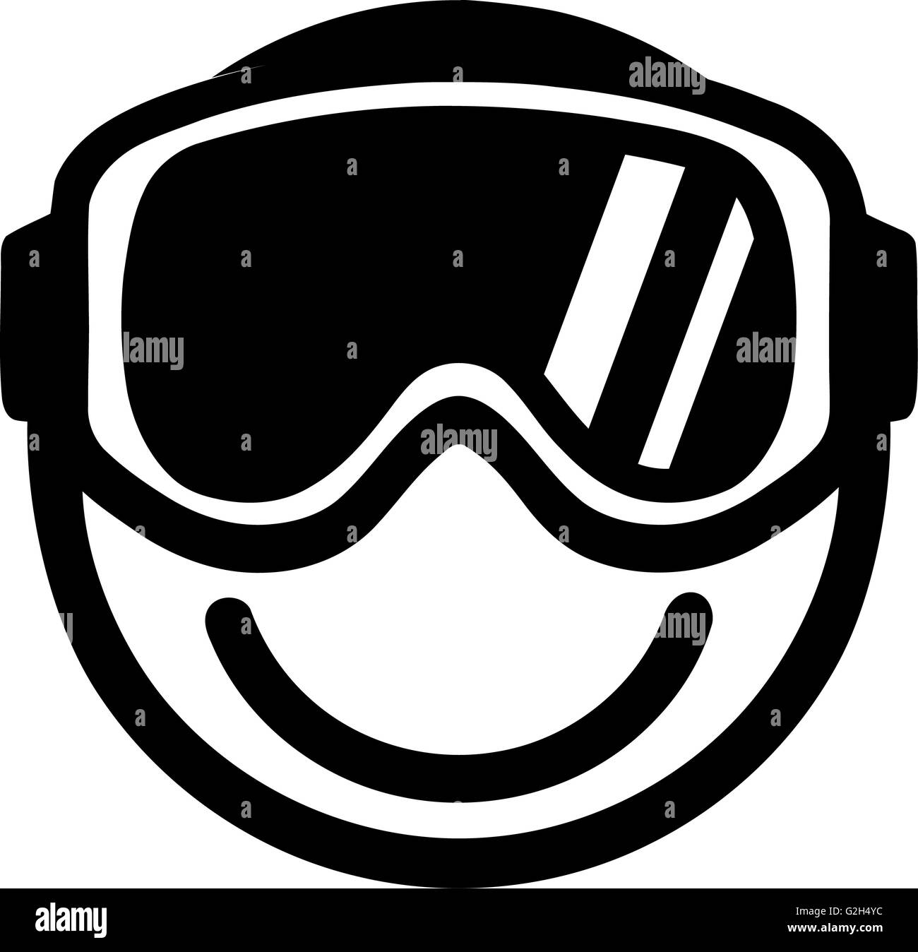 Smiley with Ski Goggles Stock Photo - Alamy