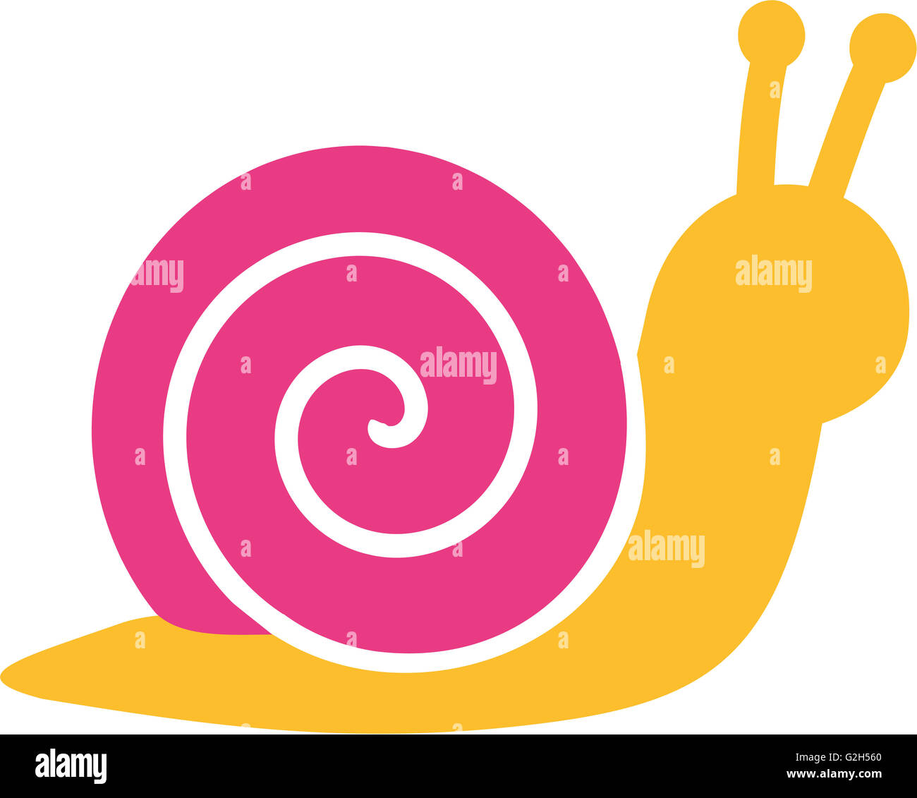 Snail icon in yellow and pink Stock Photo - Alamy
