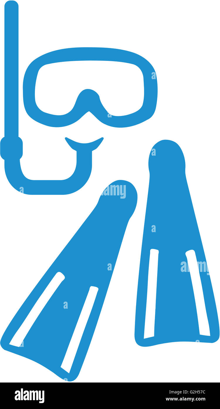 Snorkel equipment mask snorkel and fins Stock Photo - Alamy