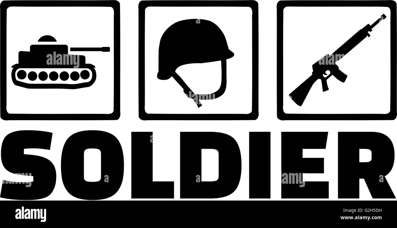 Soldier Icons Tank Helmet Stock Photo - Alamy