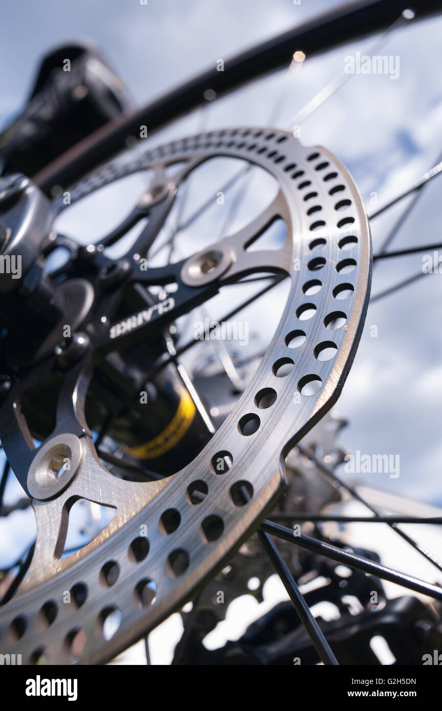 steel metal disc brake on road bike giving great sharp breaking ...