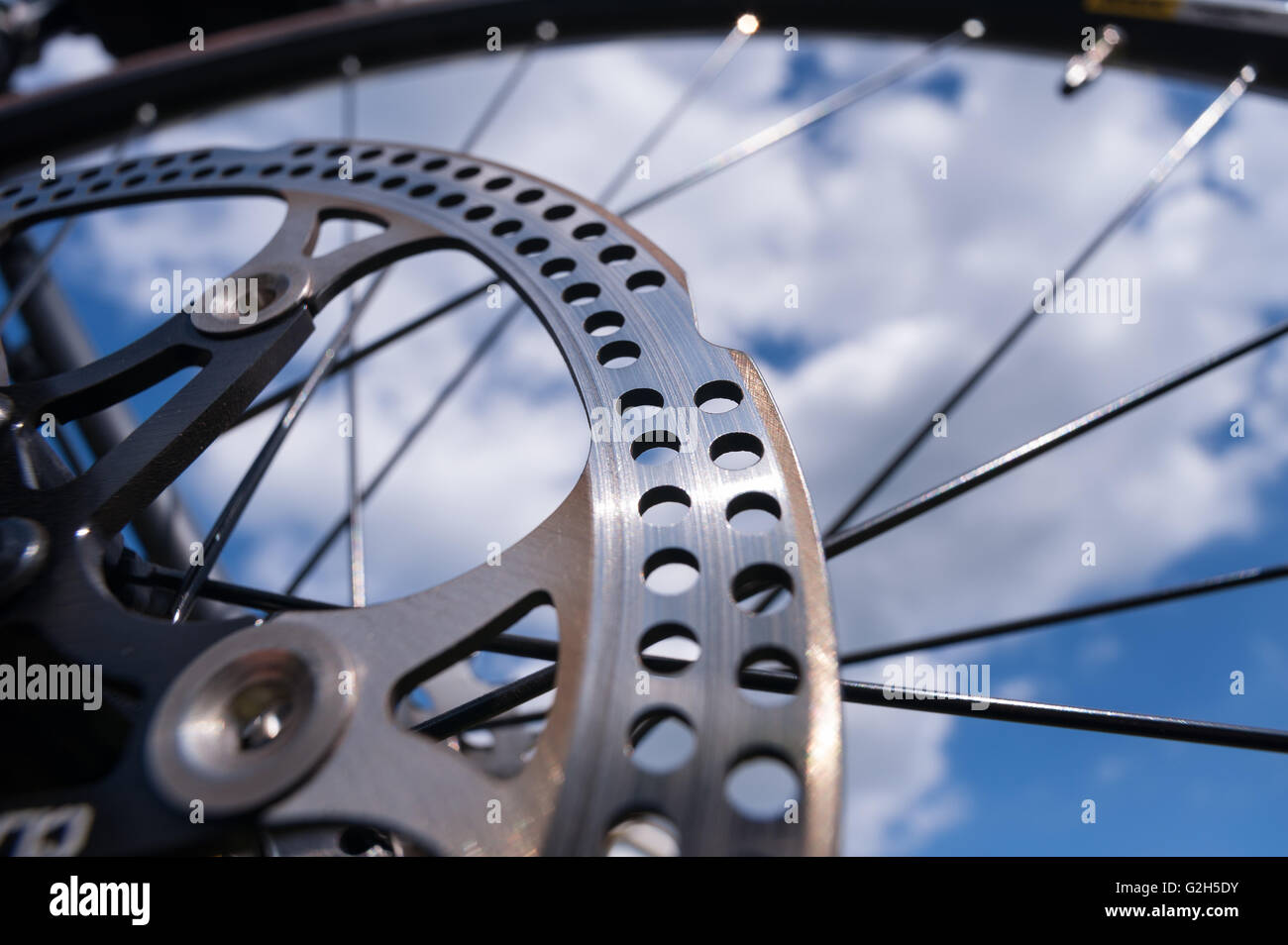 steel metal disc brake on road bike giving great sharp breaking ...