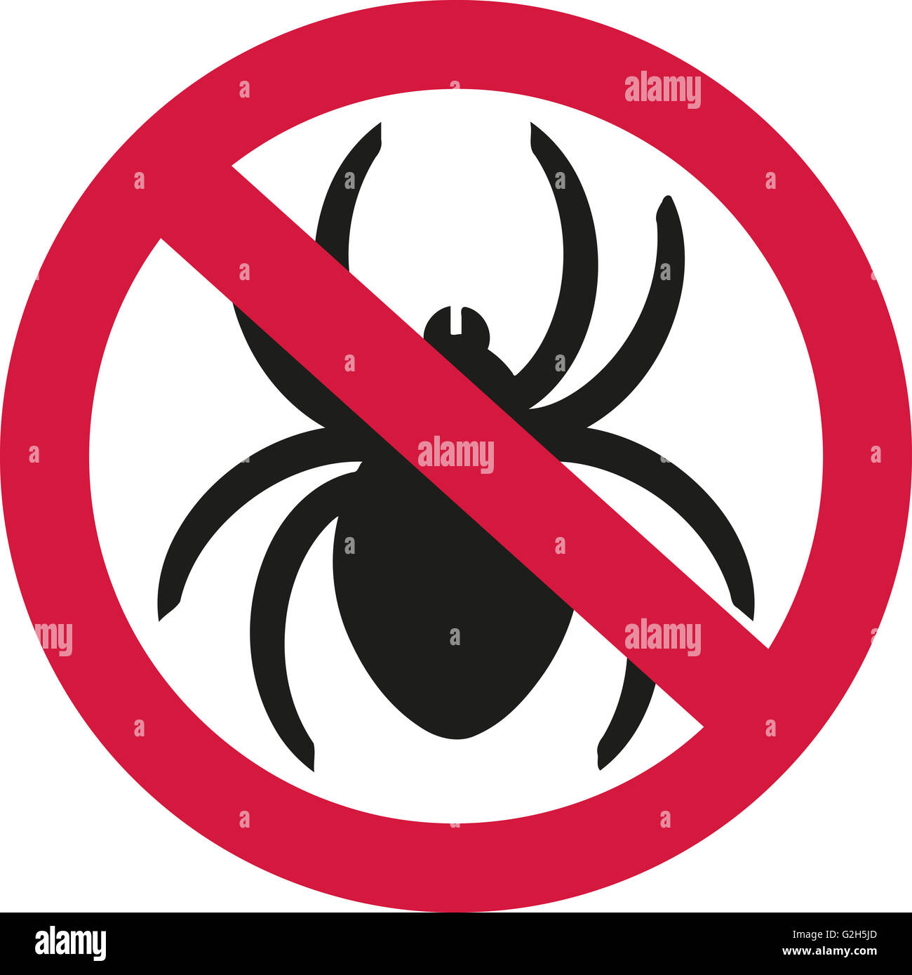 No spiders with ban sign Stock Photo - Alamy