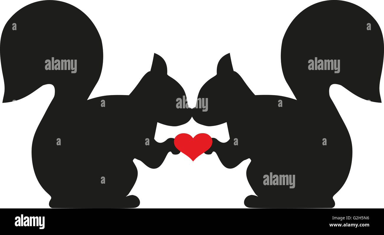 Squirrels in love heart hi-res stock photography and images - Alamy