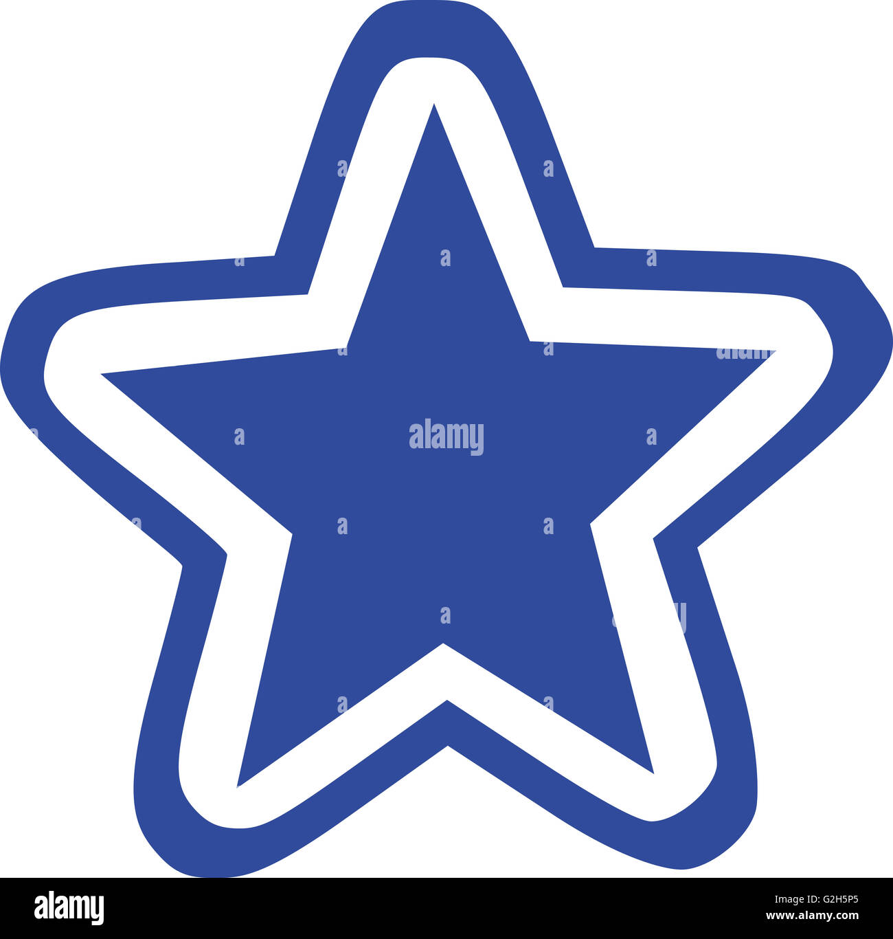 Blue star with border Stock Photo - Alamy