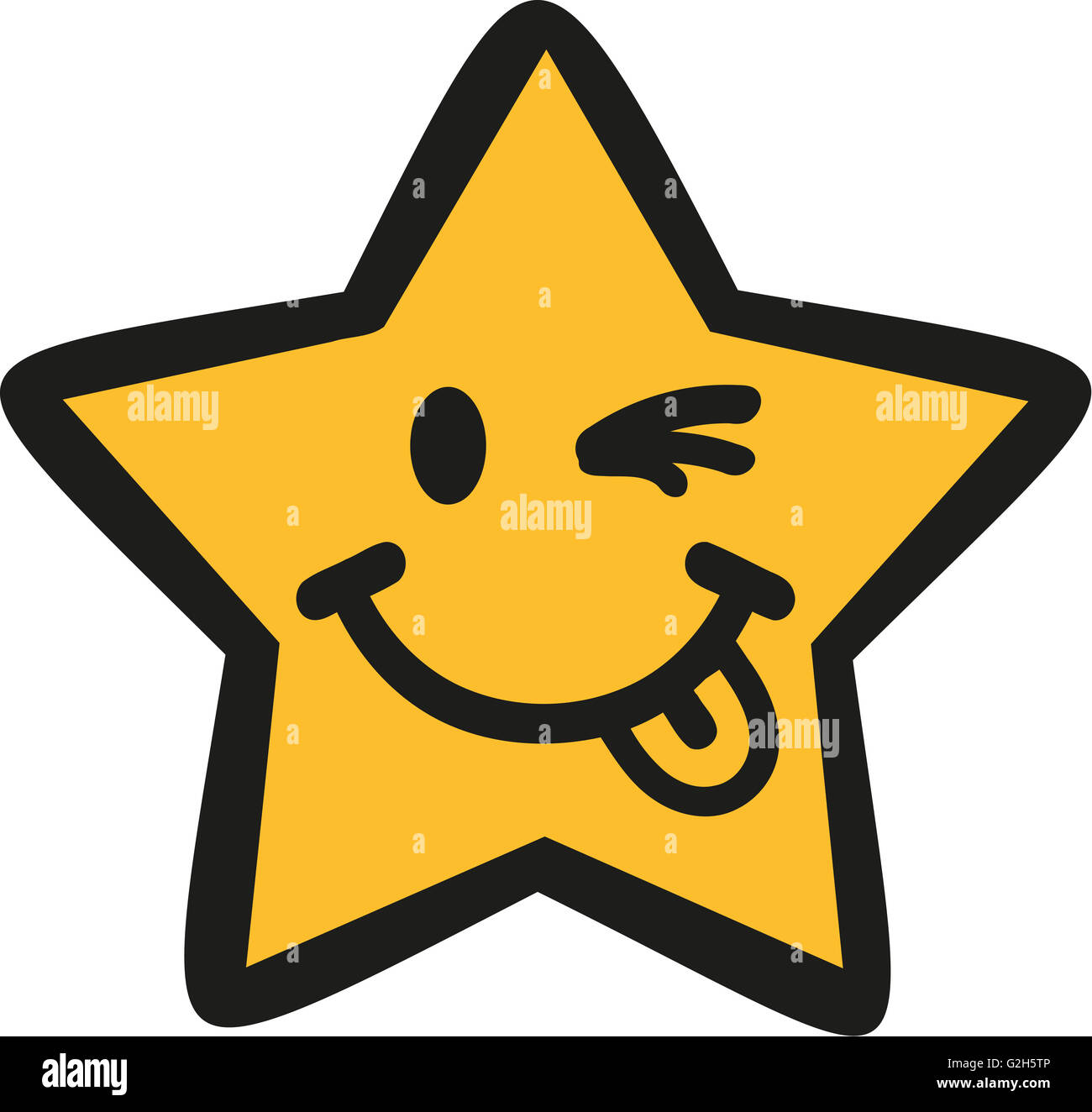 Funny cartoon star blinking Stock Photo - Alamy