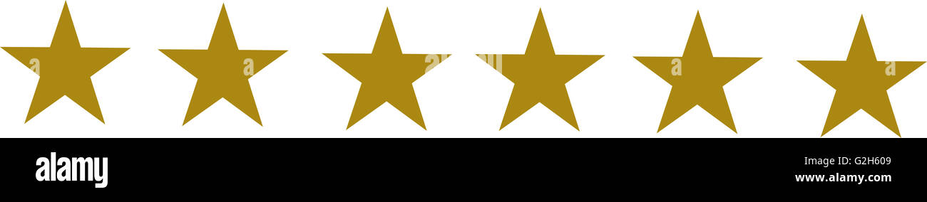 Six golden stars set Stock Photo - Alamy