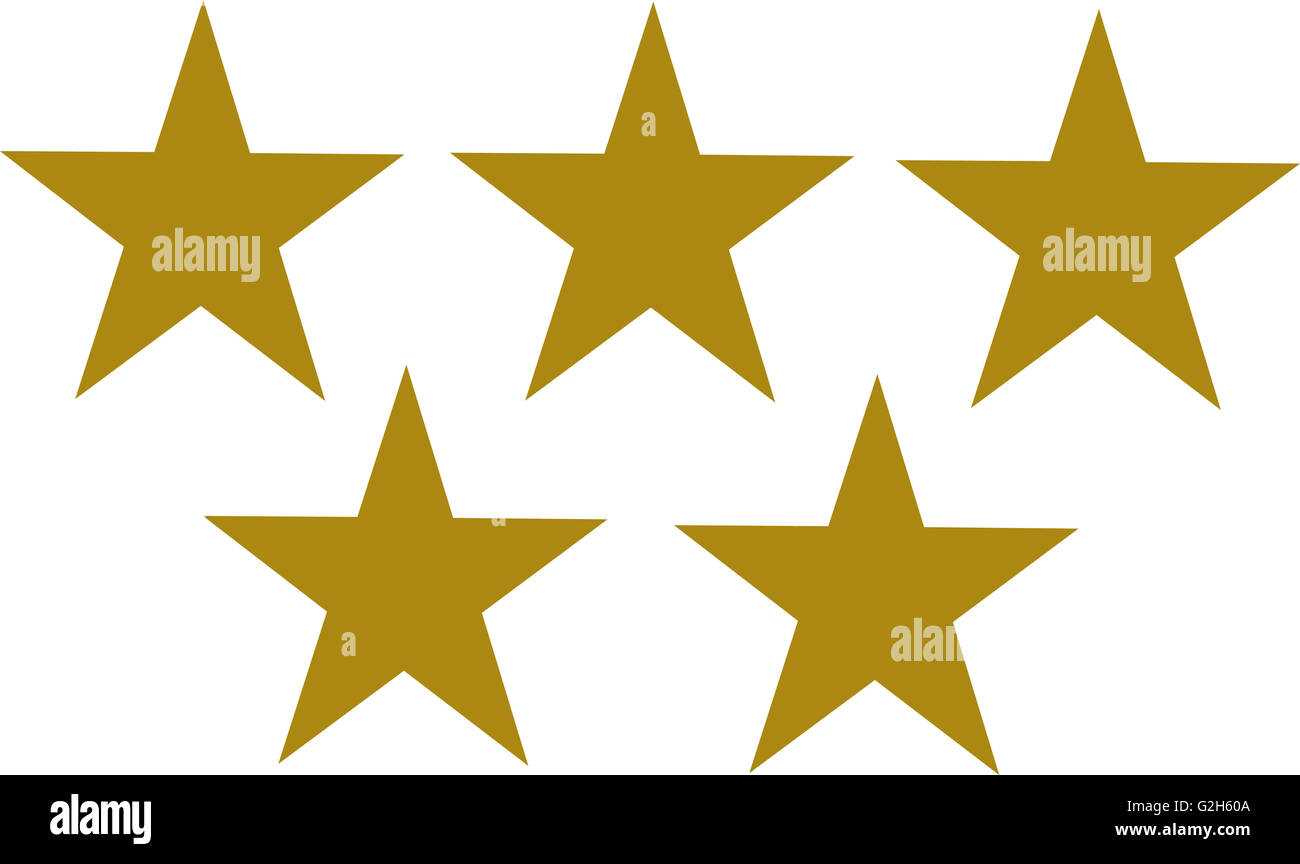 Five golden stars in two rows Stock Photo - Alamy