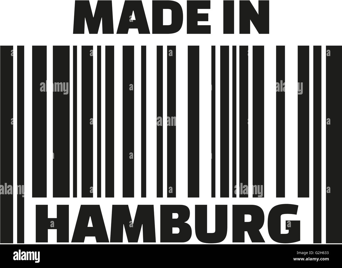 Made in Hamburg barcode Stock Photo - Alamy
