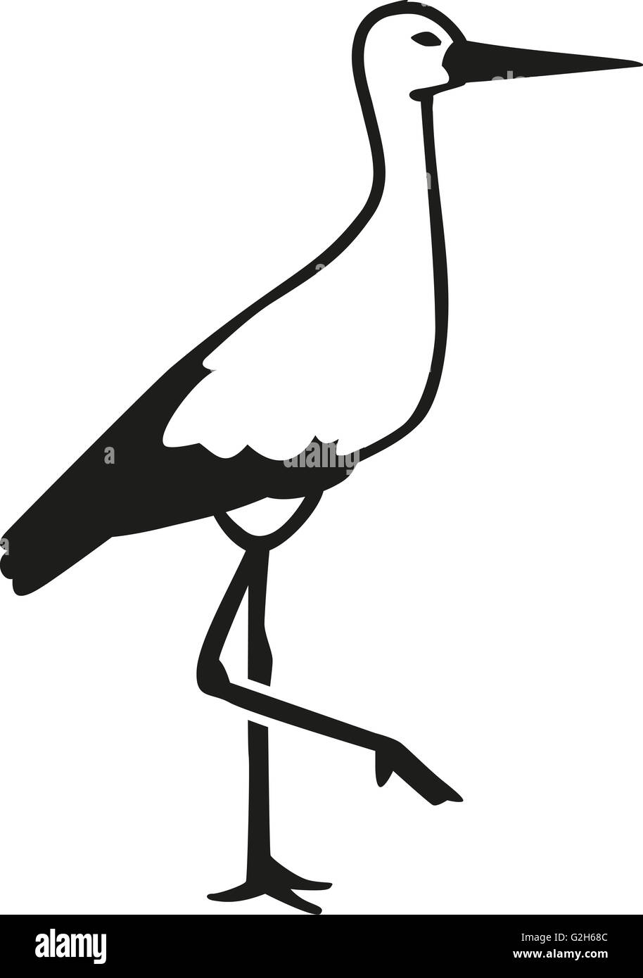 Stork standing on one leg Stock Photo - Alamy