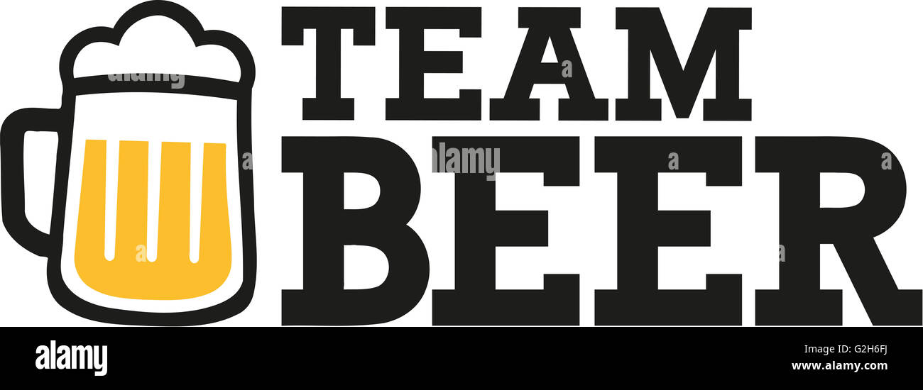 Team beer with mug Stock Photo - Alamy