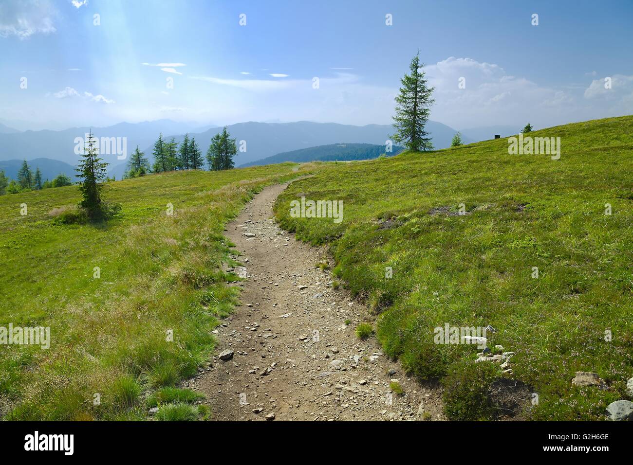 Hilly Landscape Path Stock Photo - Alamy