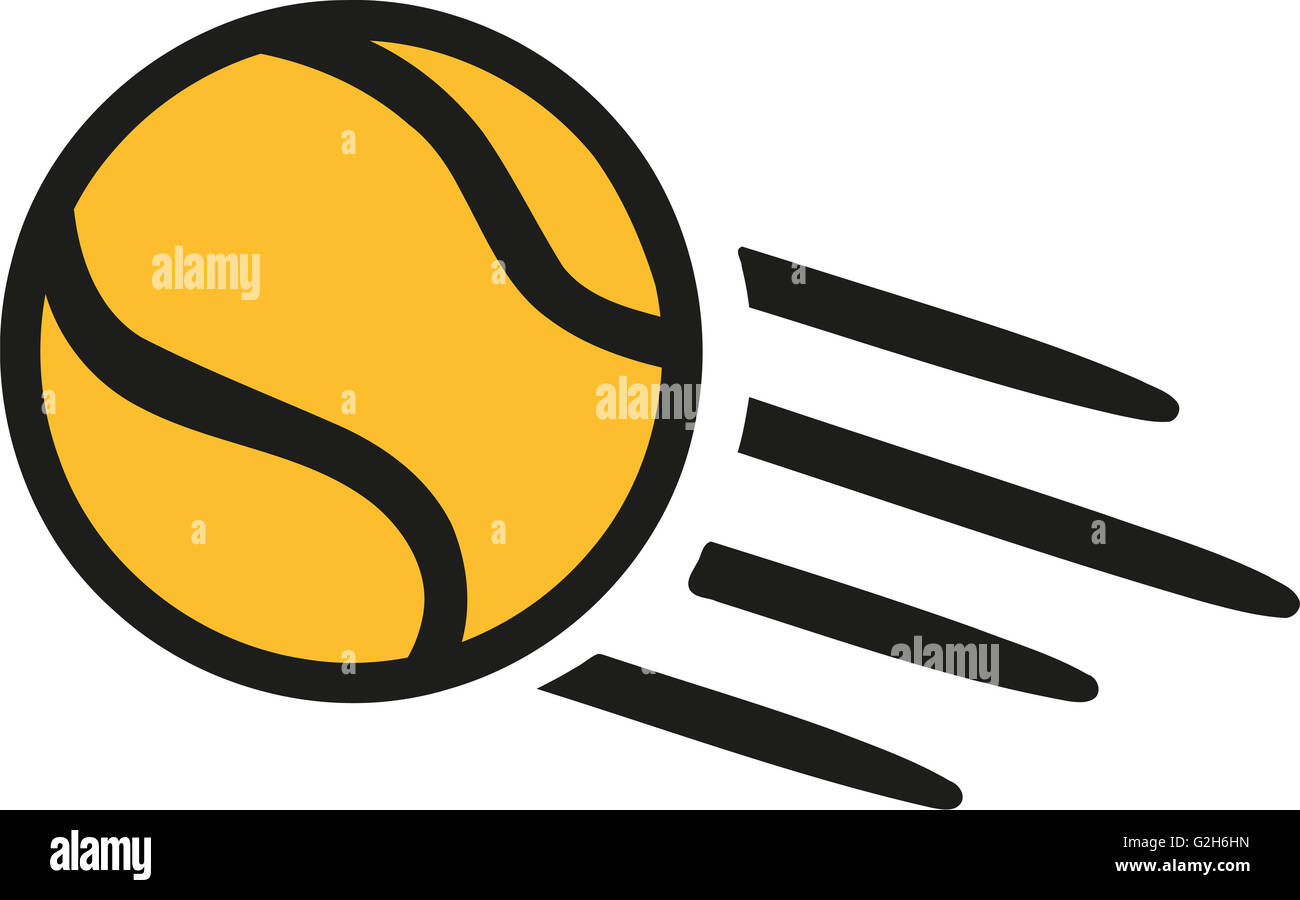 Tennis ball flying in two colors Stock Photo - Alamy