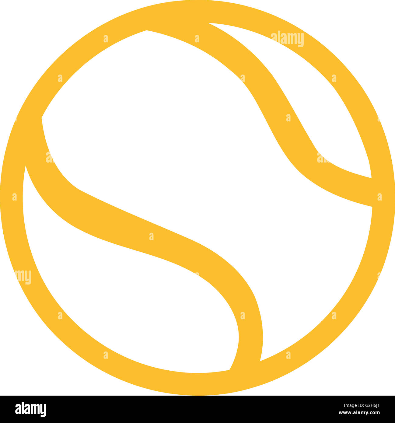 Yellow tennis outline Stock Photo - Alamy