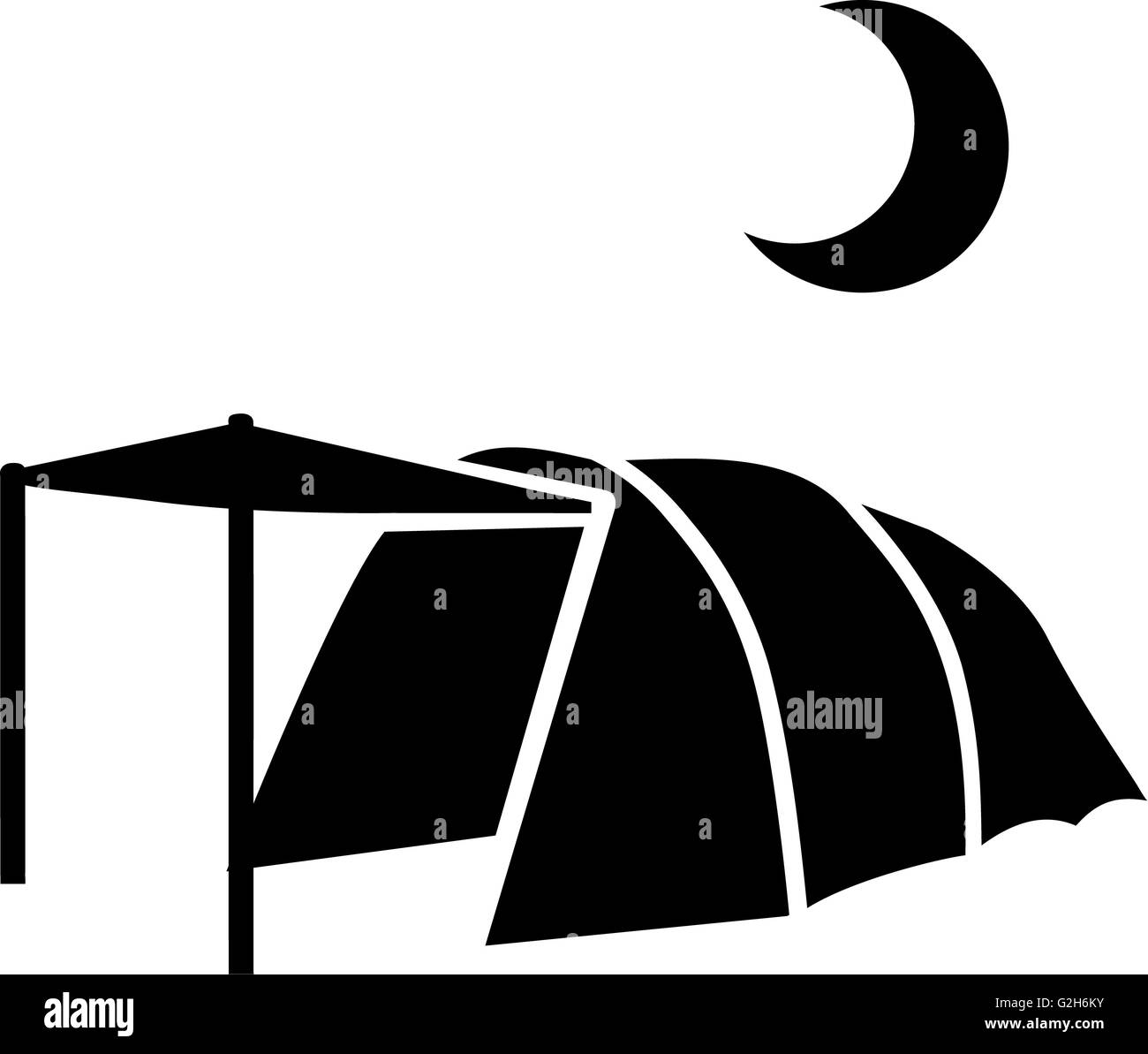 Night camping tent Black and White Stock Photos & Images - Alamy