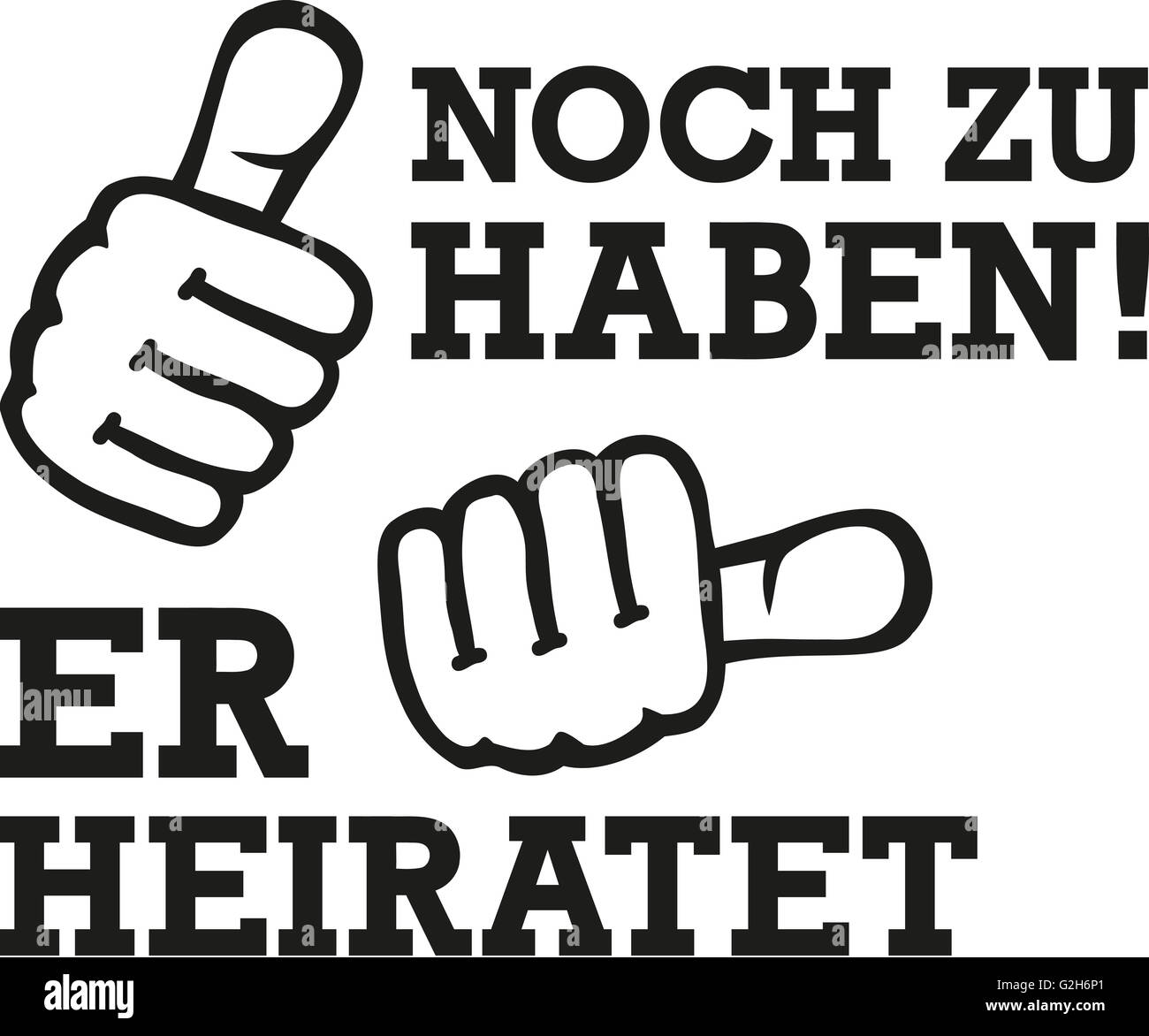 He's getting married with two thumbs Stock Photo - Alamy