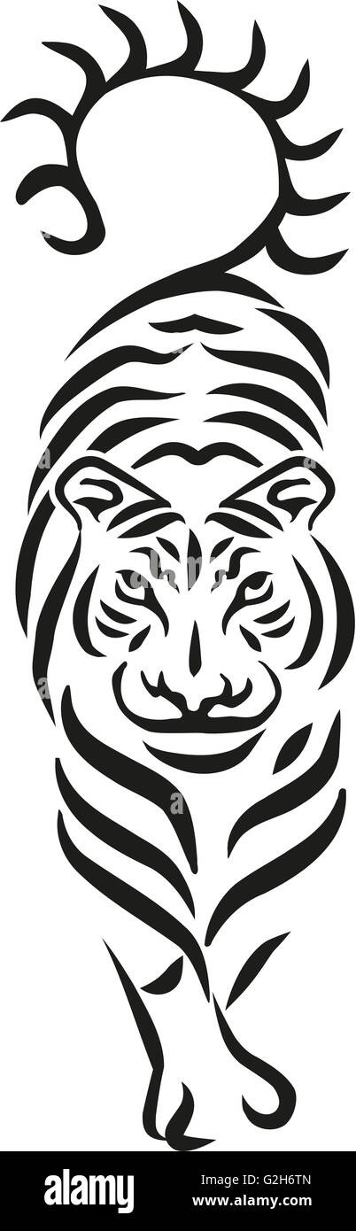 Tiger calligraphy style Stock Photo - Alamy